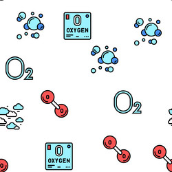 Oxygen o2 chemical seamless pattern Royalty Free Vector