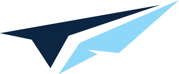 Flight paper plane logo icon Royalty Free Vector Image