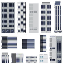 Different buildings set on white background Vector Image
