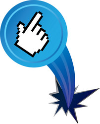 Blue computer hand cursor with hole icon Vector Image