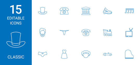 Classic icons Royalty Free Vector Image - VectorStock