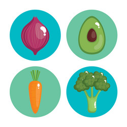Healthy food menu icons Royalty Free Vector Image