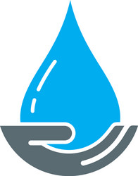 Save water hands holding drop Royalty Free Vector Image