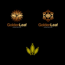 Golden leaf logo design template icon Royalty Free Vector