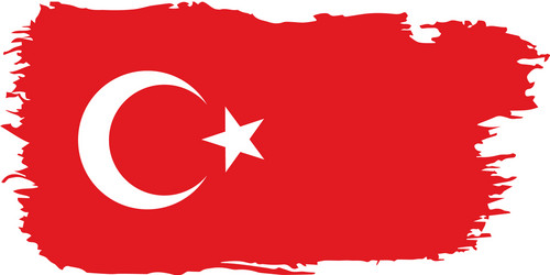 Red turkey map flag moon star symbol Royalty Free Vector