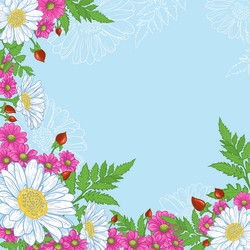 Background with mix of flowers Royalty Free Vector Image