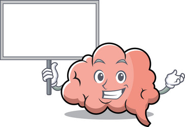 Brain character pointing with a finger Royalty Free Vector