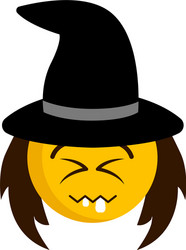 Happy witch emoji icon Royalty Free Vector Image
