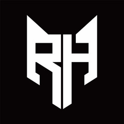 Rh initial letters logo monogram with up to down Vector Image