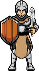 Medieval soldier line art Royalty Free Vector Image