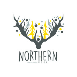 Northern logo template design badge Royalty Free Vector