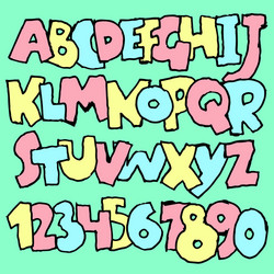 Handdrawn cartoon bold font modern grunge Vector Image