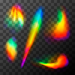 Overlay rainbow effect prism crystal light Vector Image