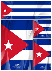 Cuba ribbon flag background Royalty Free Vector Image
