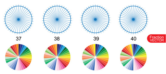 Fraction pie clip art for education on white back Vector Image