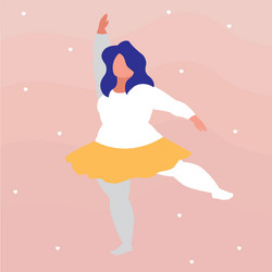 Robust woman dancing ballet Royalty Free Vector Image