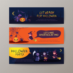 3 halloween banners Royalty Free Vector Image - VectorStock