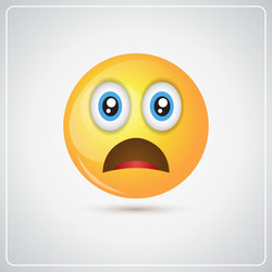 Yellow cartoon face shocked people emotion icon Vector Image
