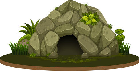 Stone age cave primitive people dwelling Vector Image