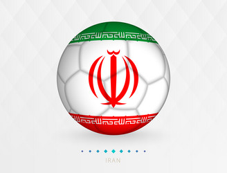 Iran flag soccer ball in net Royalty Free Vector Image
