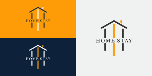 Collection of home stay logo design with simple Vector Image