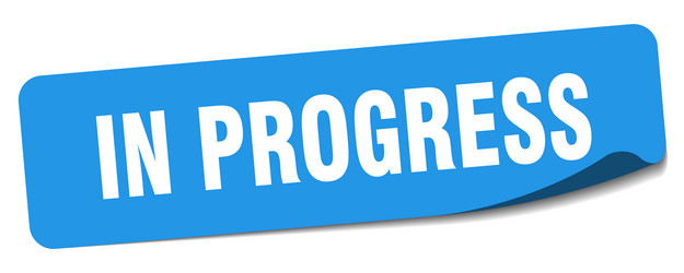 In progress sticker label Royalty Free Vector Image