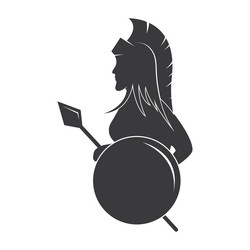 Silhouette of athena logo design Royalty Free Vector Image