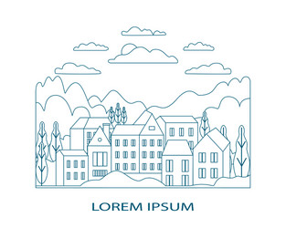 Art Landscape Line Rural Cartoon Vector Images (over 390)