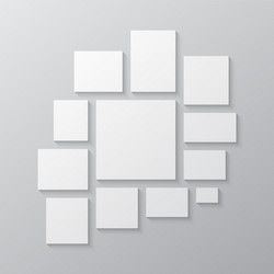 Empty collage board twelve images photo Royalty Free Vector