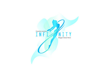 Freedom moms dancing girl jump dream logo Vector Image