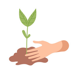 Care of the plant planting hands adult Royalty Free Vector