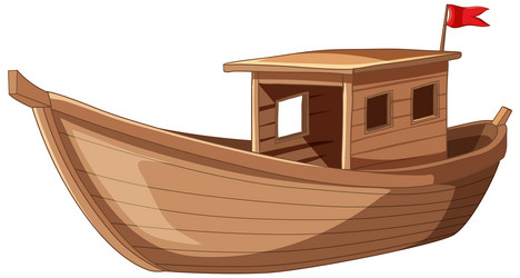 Wooden boat top and side view Royalty Free Vector Image
