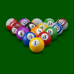 Billiards balls triangle Royalty Free Vector Image