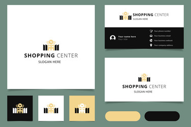 Mall logo design with editable slogan branding Vector Image