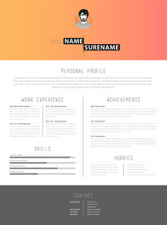 Creative cv template with paper stripes Royalty Free Vector