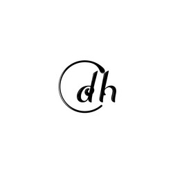 Dh signature square logo initial concept Vector Image