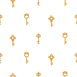 Gold keys seamless pattern on white Royalty Free Vector