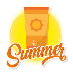 Poster summer palm and beach Royalty Free Vector Image