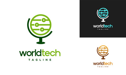 World tech logo designs concept technology Vector Image