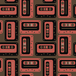 Cassette tapes order grid seamless pattern Vector Image