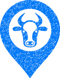 Cattle location icon grunge watermark Royalty Free Vector