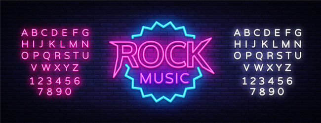 Rock music neon sign Royalty Free Vector Image