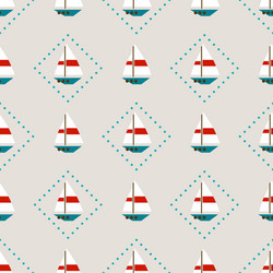 Boats in the sea pattern background Royalty Free Vector