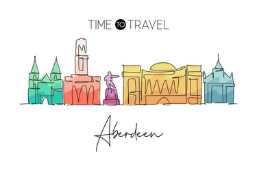 Single continuous line drawing of salatiga city Vector Image