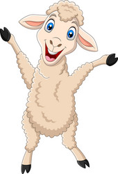 Cute baby lamb cartoon sitting Royalty Free Vector Image