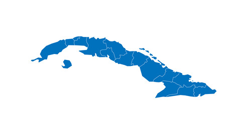 Cuba political map of administrative divisions Vector Image