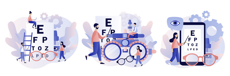 Ophthalmology concept eye check up Royalty Free Vector Image