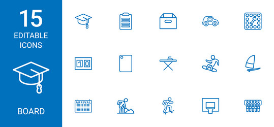 12 board icons Royalty Free Vector Image - VectorStock