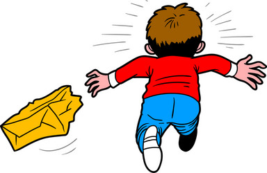 Boy running cartoon colored clipart Royalty Free Vector