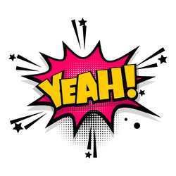 Wow comic text bubble isolated color icon Vector Image